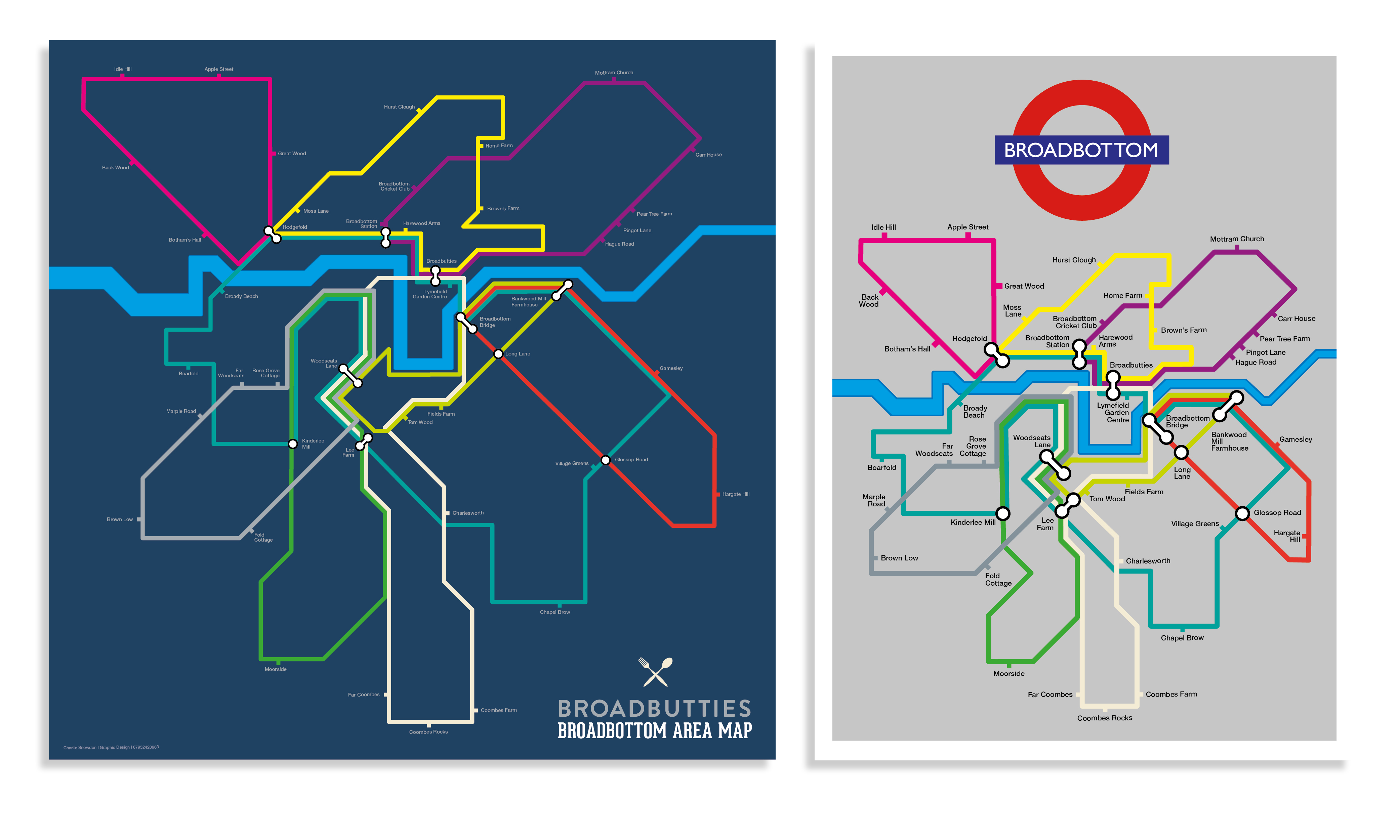 Broadbottom Village Tube Map – Charlie Snowdon Graphic Design